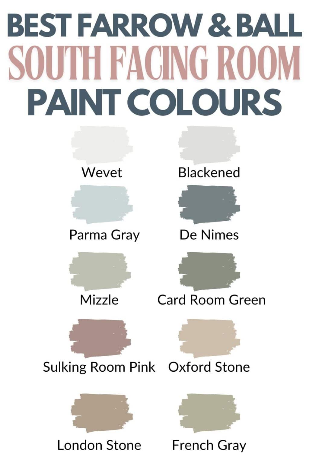 The Best Farrow and Ball South Facing Room Paint Colours